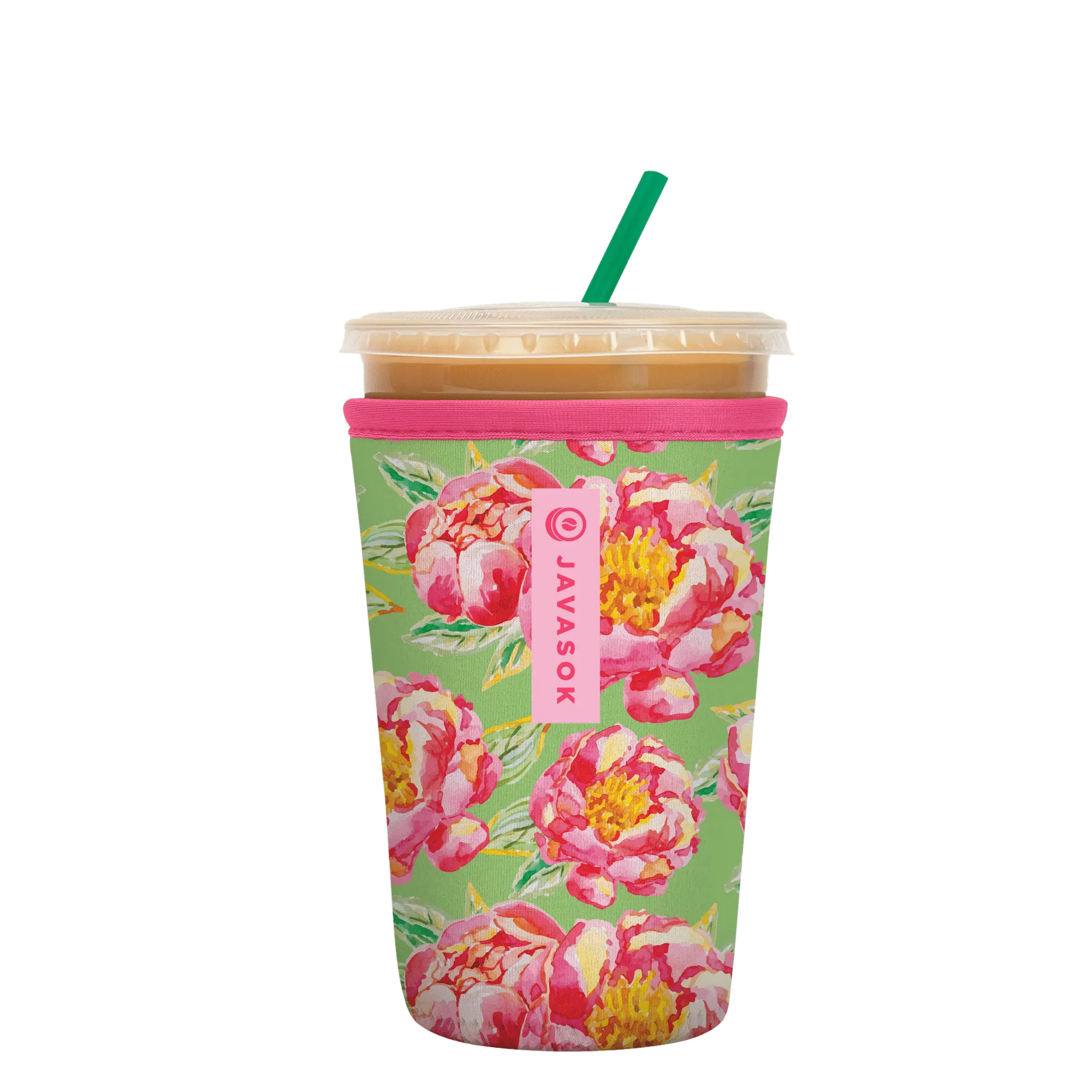 Pink Peonies Iced Coffee Sleeve – JavaSok | Sok-It